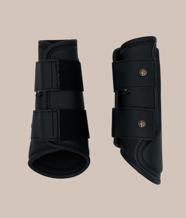 *New, Leatherette Splint Boots, Black – Sixteen Cypress