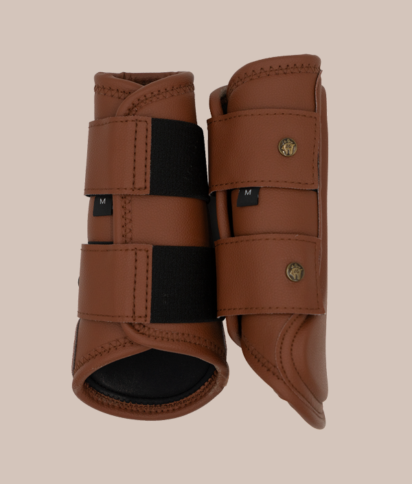 Leatherette Splint Boots, Cognac – Sixteen Cypress